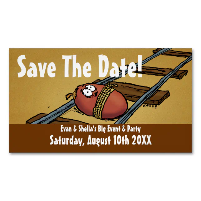 Save The Date Funny Cartoon Business Card Magnet | Zazzle