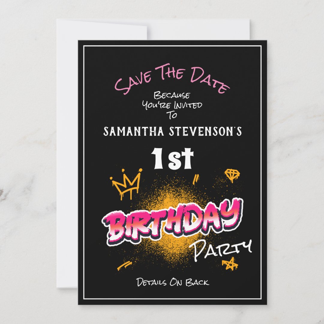 Save The Date Girl's Birthday Party Invitation | Zazzle