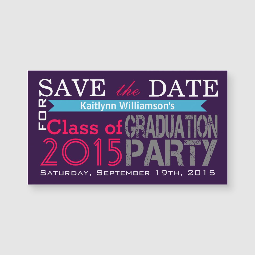 Save the Date Graduation Magnetic Card Reminders | Zazzle