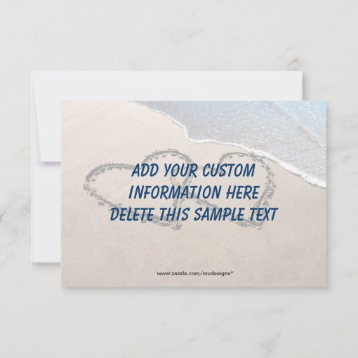 Save The Date Hearts Sand Beach Wedding Invitation | Zazzle