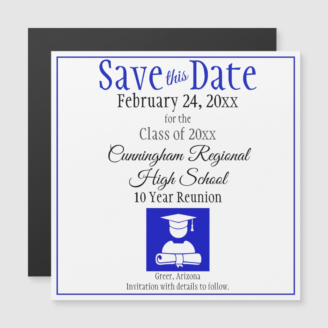 Save The Date High School Reunion Magnet Card | Zazzle