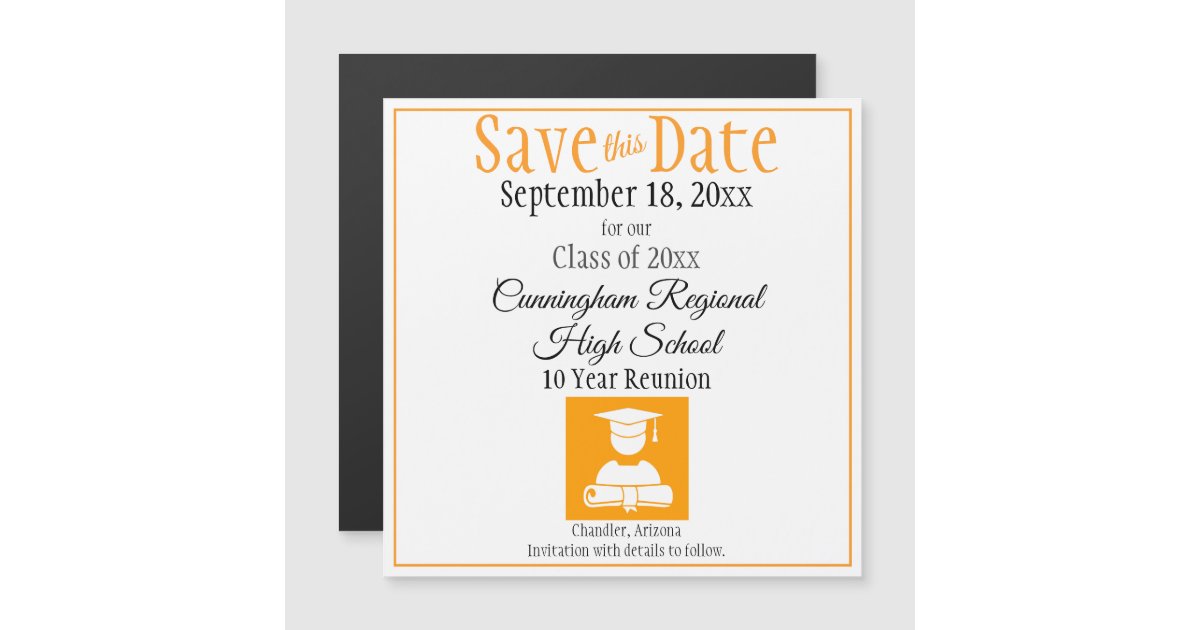 Save The Date High School Reunion Magnet Card | Zazzle