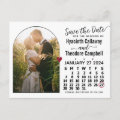 Save the Date January 2024 Calendar Arched Photo Invitation Postcard ...