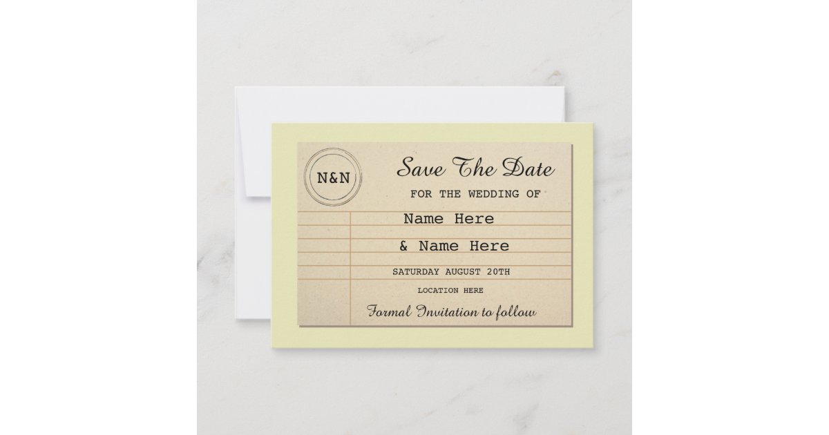 Save The Date Library Wedding Books Invites | Zazzle