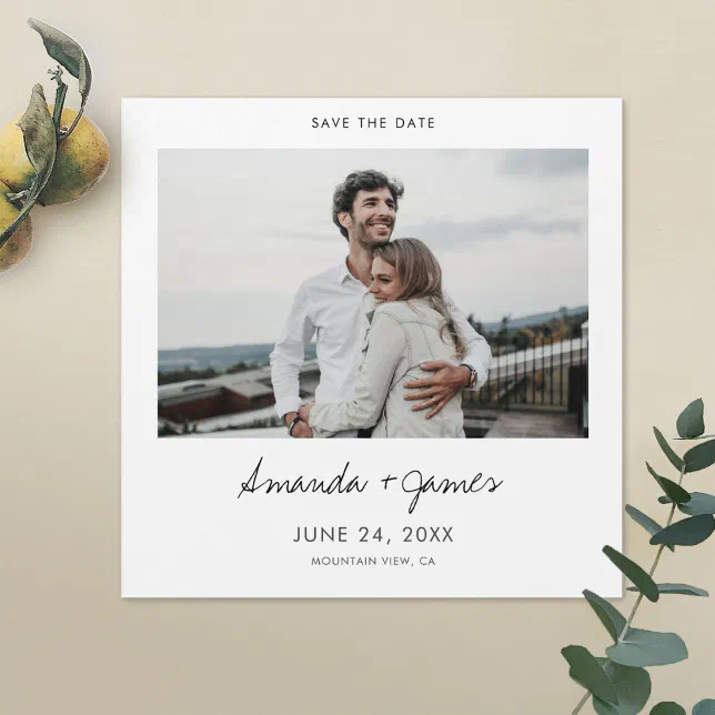 Save the Date Magnet with Photo | Zazzle