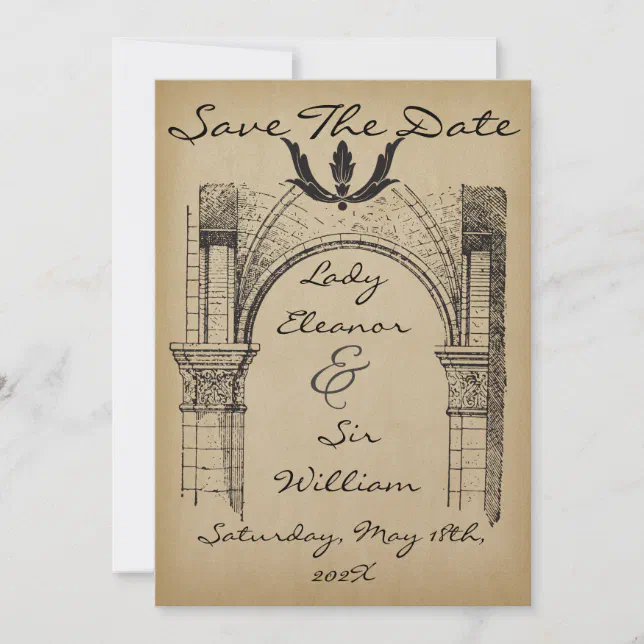 Save The Date Medieval Renaissance Faux Parchment | Zazzle