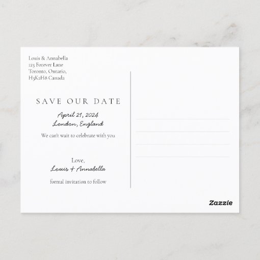 Save the Date Modern Calendar April 2024 Month Postcard | Zazzle