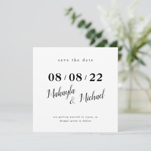 SAVE THE DATE modern minimal date simple stylish Invitation | Zazzle