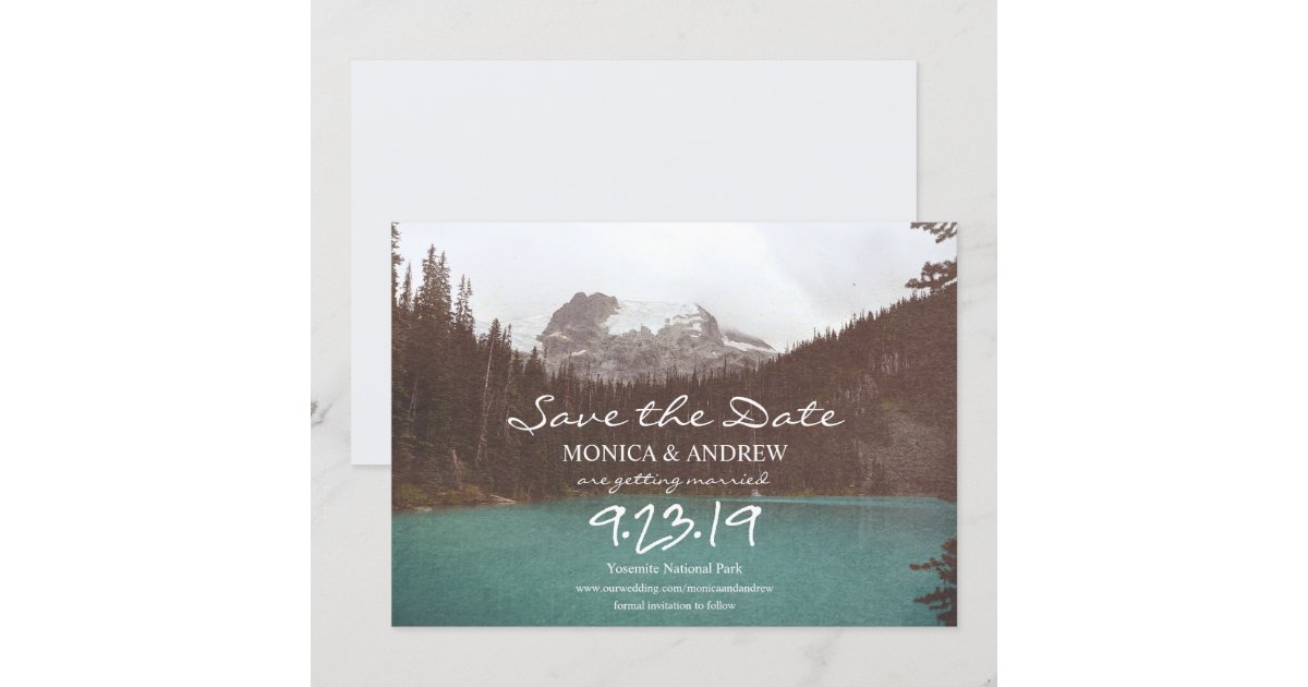 Save the Date Mountain Lake Invitation | Zazzle