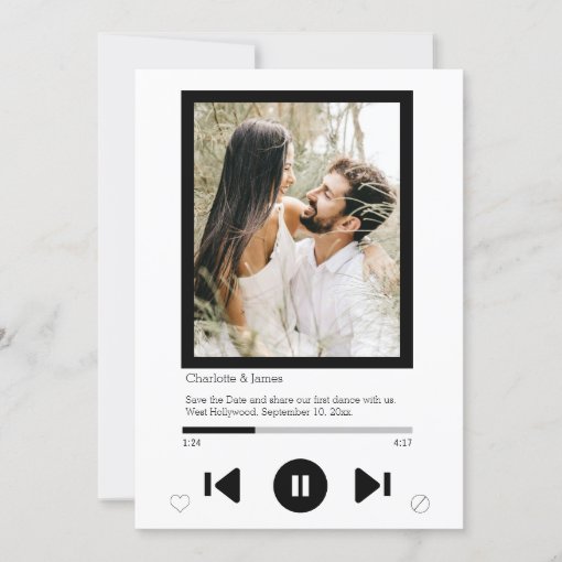 Save The Date Music Player First Dance Photo | Zazzle