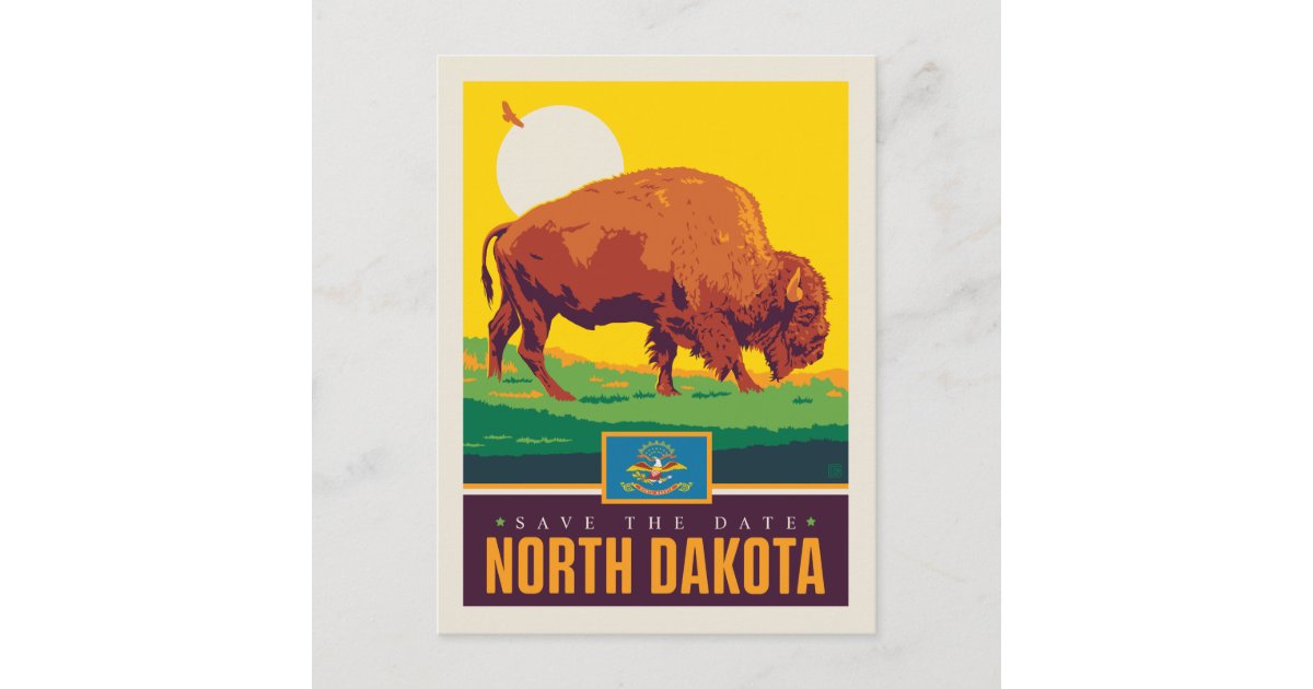 Save the Date | North Dakota Invitation Postcard | Zazzle