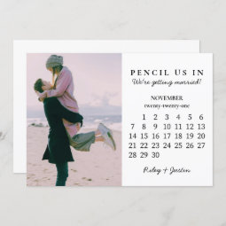 Save the Date | November 2021 Calendar Modern Chic Invitation | Zazzle