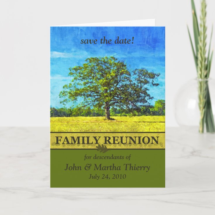 Save the Date - Oak Tree Design for Family Reunion Announcement | Zazzle
