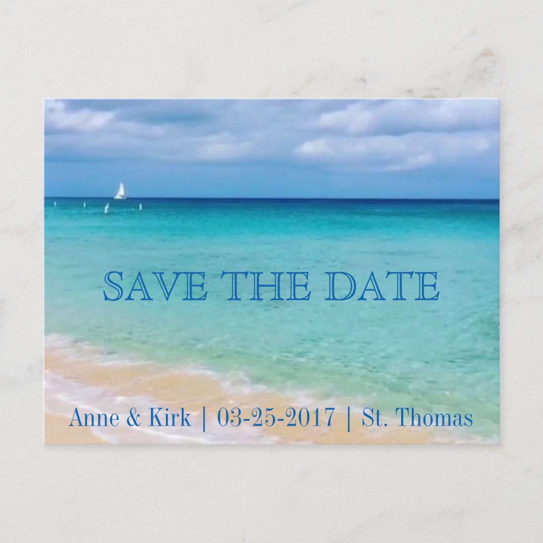 Save the Date | Ocean | Postcard Announcement Card | Zazzle