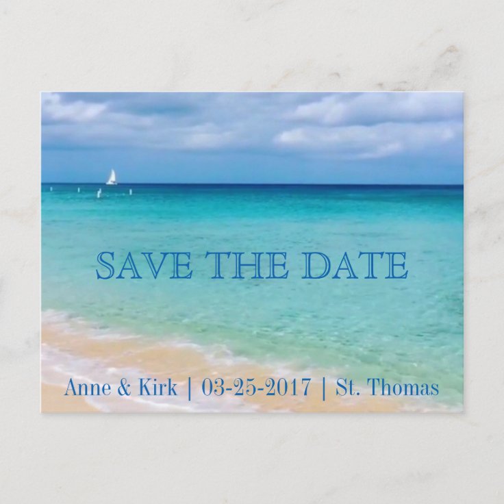 Save the Date | Ocean | Postcard Announcement Card | Zazzle