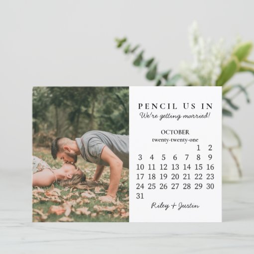 Save the Date | October 2021 Modern Calendar Invitation | Zazzle