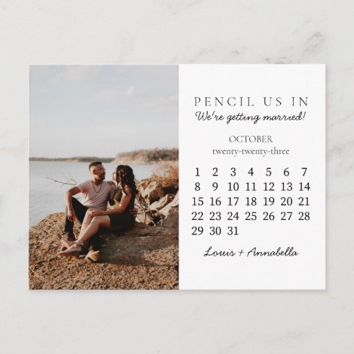 Save the Date October 2023 Calendar Modern Month Postcard | Zazzle