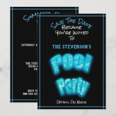 Save The Date Pool Party Birthday Party Invitation | Zazzle