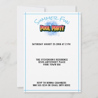 Save The Date Pool Party Invitation White | Zazzle