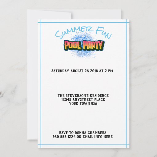 Save The Date Pool Party Invitation White | Zazzle