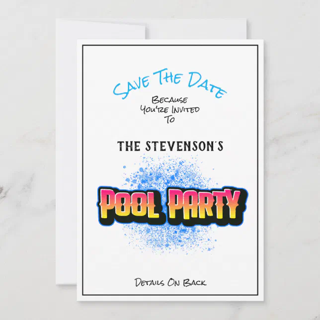 Save The Date Pool Party Invitation White | Zazzle