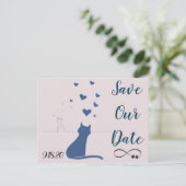 Save the date postcard with cats in love | Zazzle