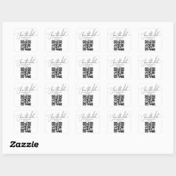 save the date,qr code minimalist wedding trendy square sticker | Zazzle