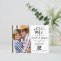save the date qr code simple photo wedding announcement postcard | Zazzle