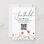 save the date qr code watercolor floral simple invitation | Zazzle