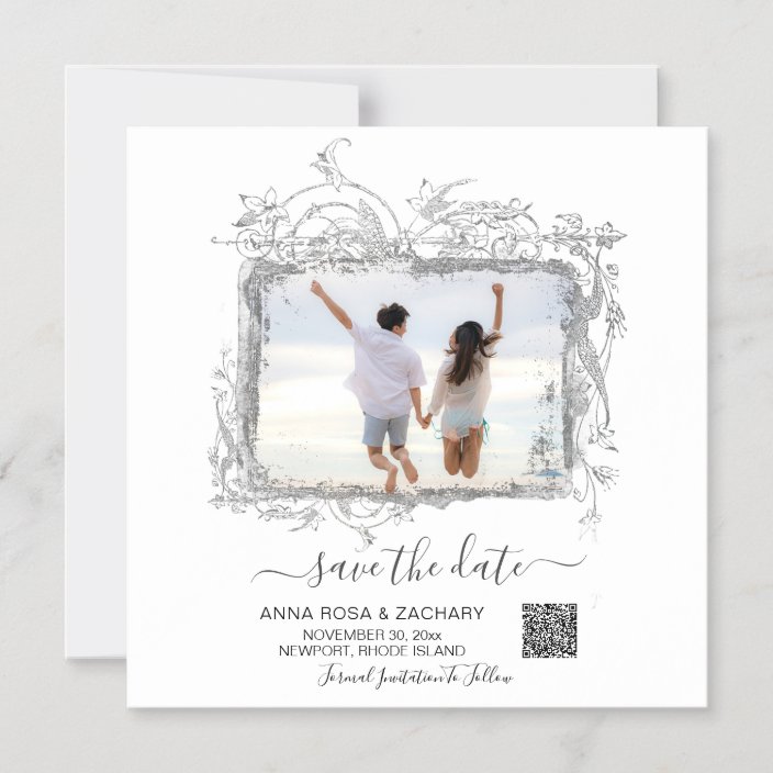SAVE the DATE - QR code Website AR6 Wedding Magnetic Invitation ...