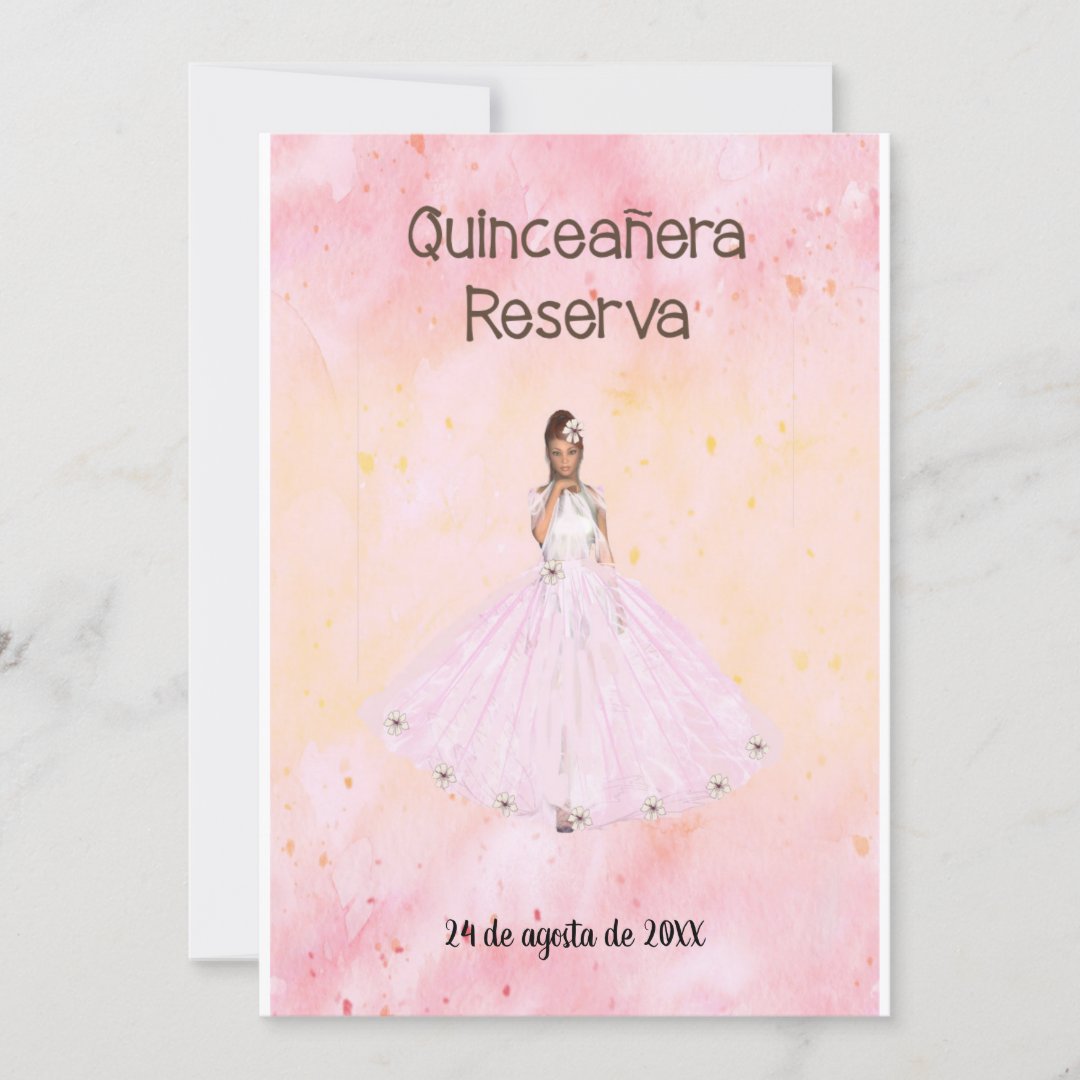 Save the Date Quinceanera in Spanish Pink Invitation | Zazzle