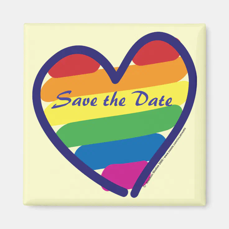 Save the Date/Rainbow Wedding/Gay Pride Magnet | Zazzle