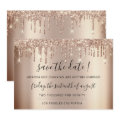 Save The Date Rose Gold Drips Spark Glitter | Zazzle