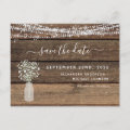 Save the Date Rustic Farmhouse String Lights Announcement Postcard | Zazzle