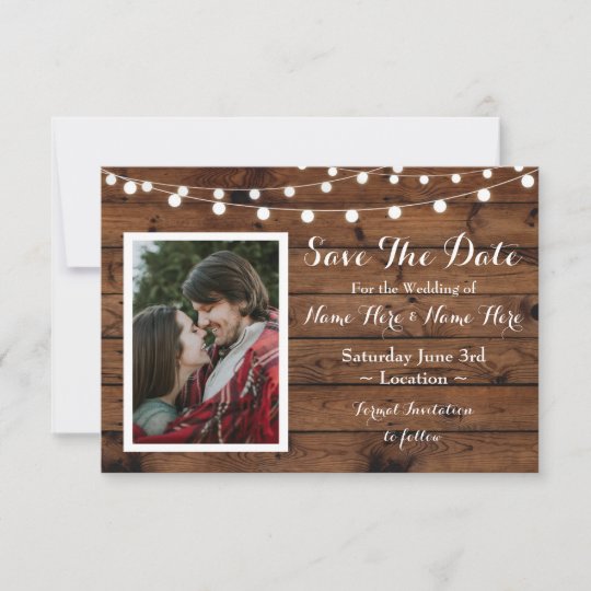 Save The Date Rustic Wood Rustic Photo Invite | Zazzle.com