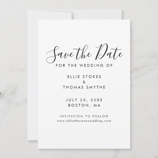 Save the Date Script Photo Invitation | Zazzle