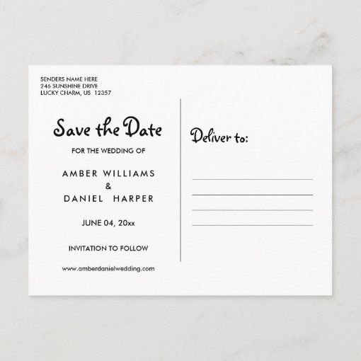Save the Date Script Spots Photo Postcard | Zazzle