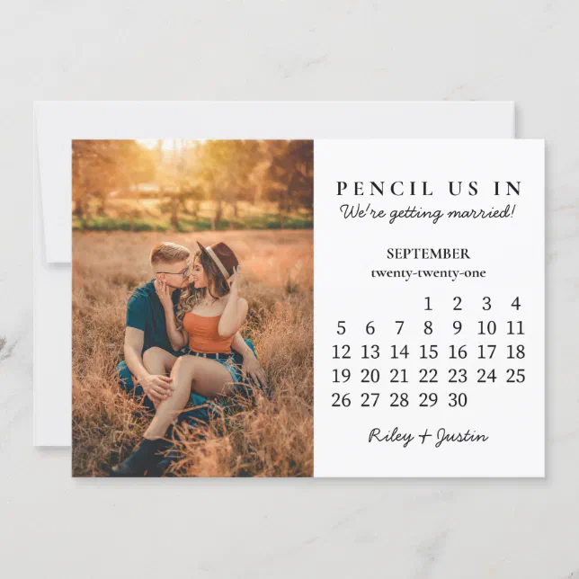 Save the Date | Simple September 2021 Calendar Invitation | Zazzle