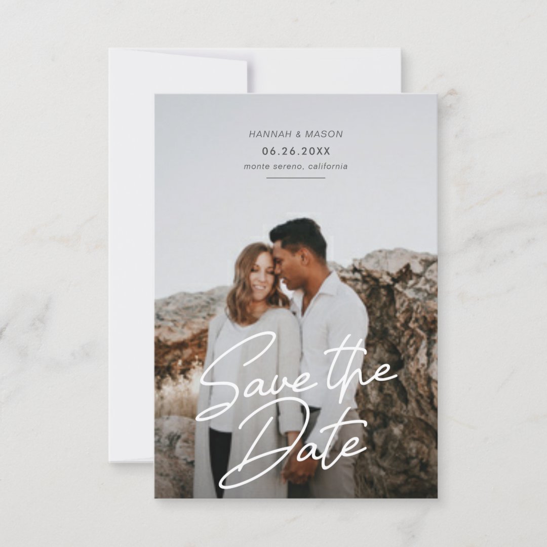 Save the Date Simple Smooth Script Announcement | Zazzle