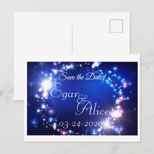 Save The Date Sparkle Invitation Announcement Postcard | Zazzle