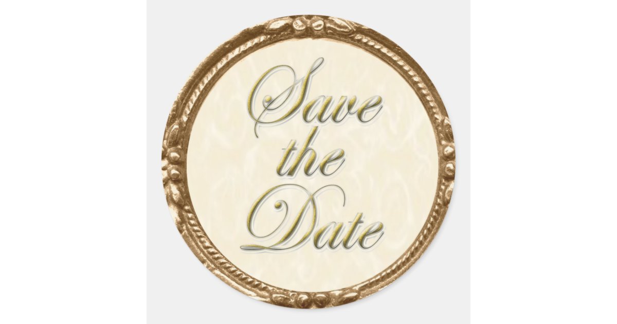 Save the Date Sticker/Seal Classic Round Sticker | Zazzle