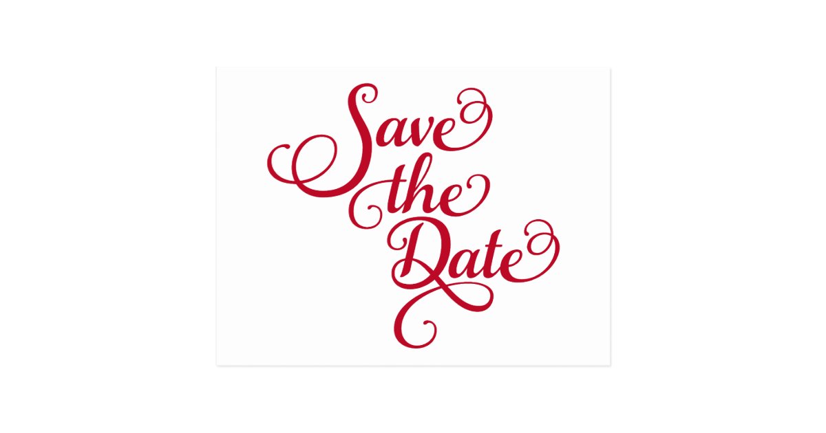 Save the date, text design, word art, invitation postcard | Zazzle