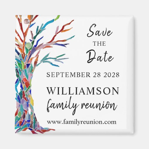 Save The Date Tree Family Reunion Magnet | Zazzle