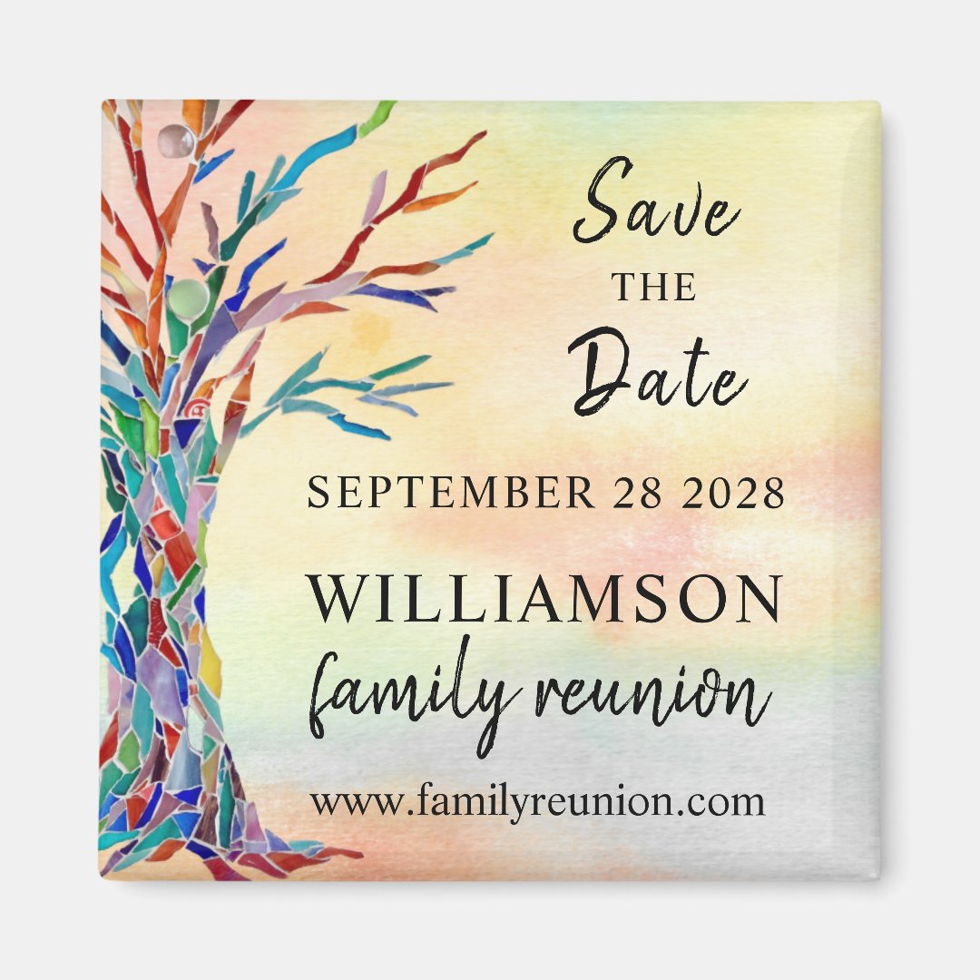 Save The Date Tree Family Reunion Magnet | Zazzle