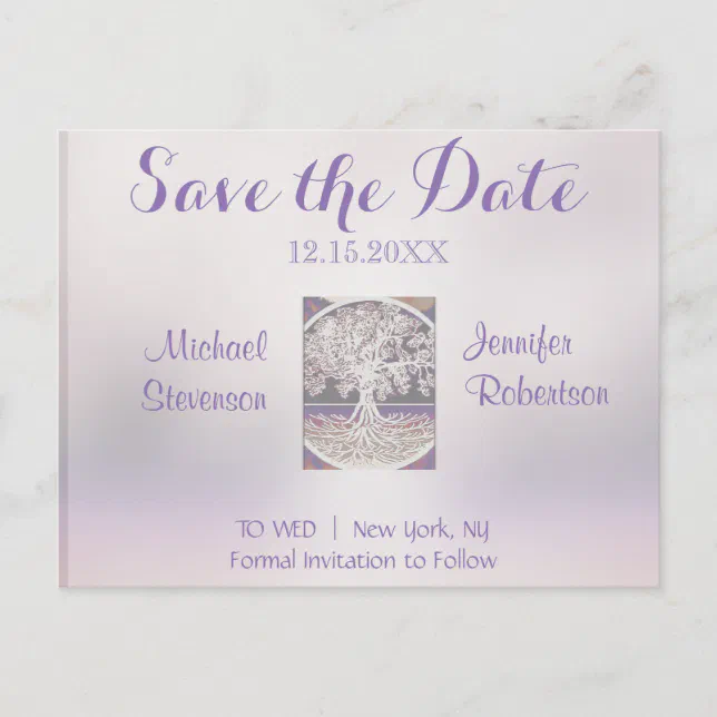 Save the Date | Tree of Life Announcement Postcard | Zazzle
