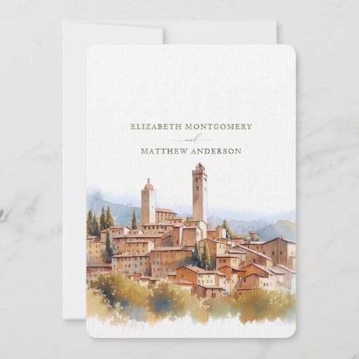 Save The Date Tuscan Wedding San Gimignano Italy Invitation | Zazzle