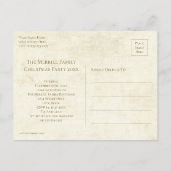 Save The Date Vintage Christmas Tree Postcard | Zazzle