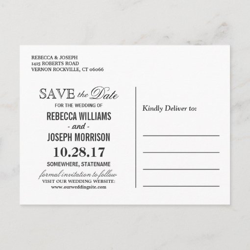 Save The Date Watercolor Blush Pink Floral Stripes Announcement