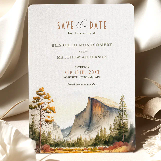 Save The Date Yosemite National Park Destination Invitation | Zazzle