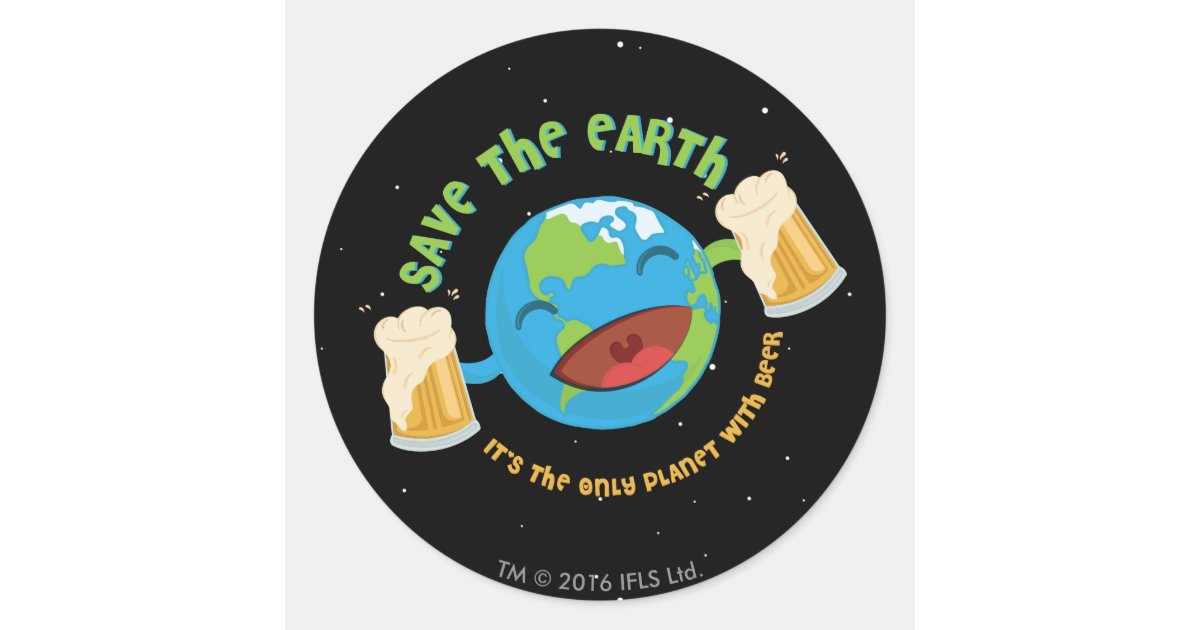 Save The Earth Classic Round Sticker | Zazzle